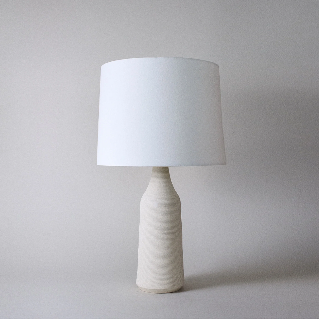 Victoria Morris | Large Bottle Lamp – Combed Chalk – Prevalent Projects